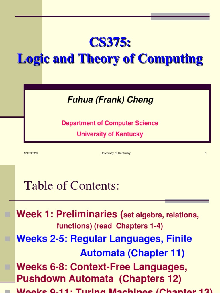 CS375 Automata 2 PDF | PDF | Formal Methods | Logic