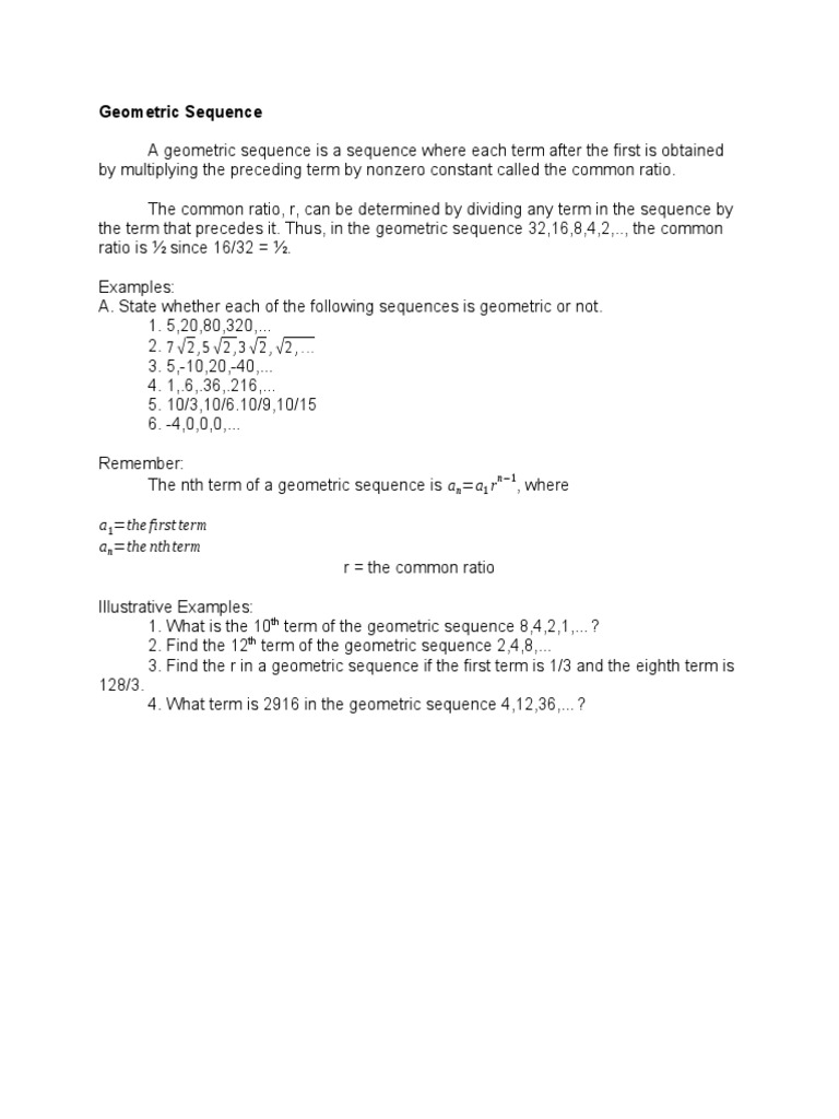 Understanding Geometric Sequences | PDF
