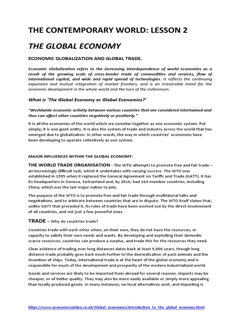 The Global Economy Module | PDF | Free Trade | Trade