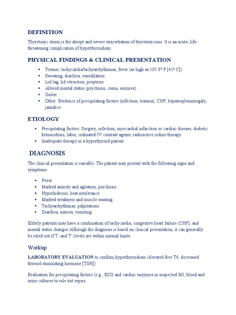 Thyroid Storm | PDF | Hyperthyroidism | Endocrine System