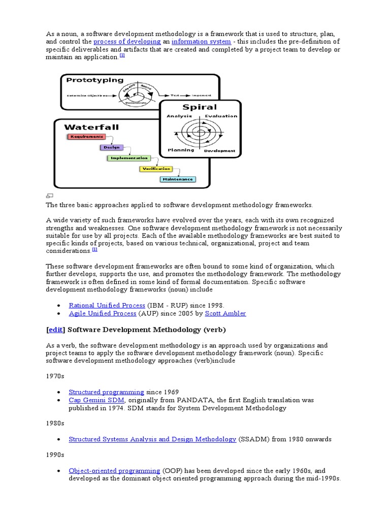 Process of Developing Information System: Software Development Methodology (Verb) | PDF ...