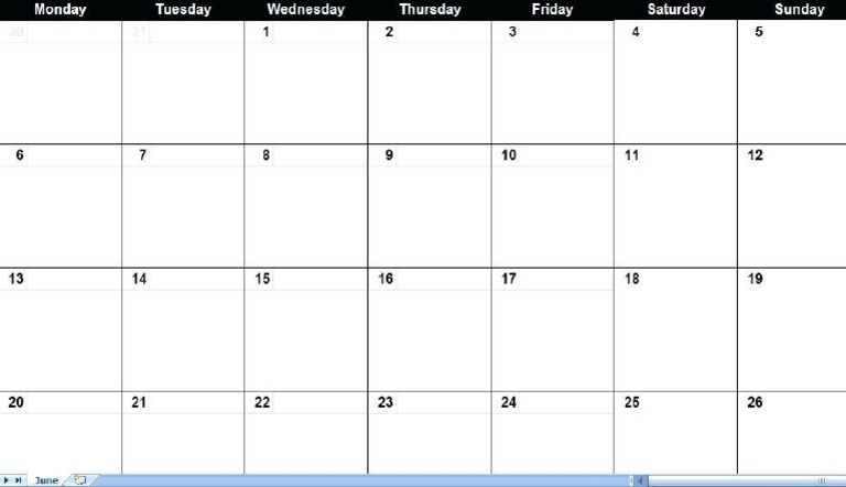 Large Format Calendar Free Print Template Co | PDF