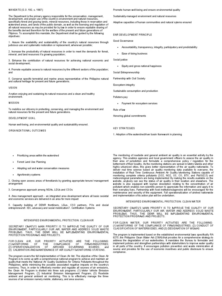 DENR-priority Programs | Download Free PDF | Metro Manila | Sustainability