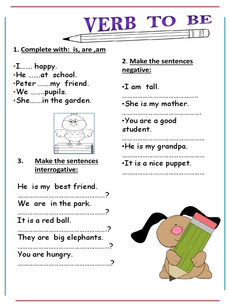 Grammar Practice: Be Verbs Exercises | PDF
