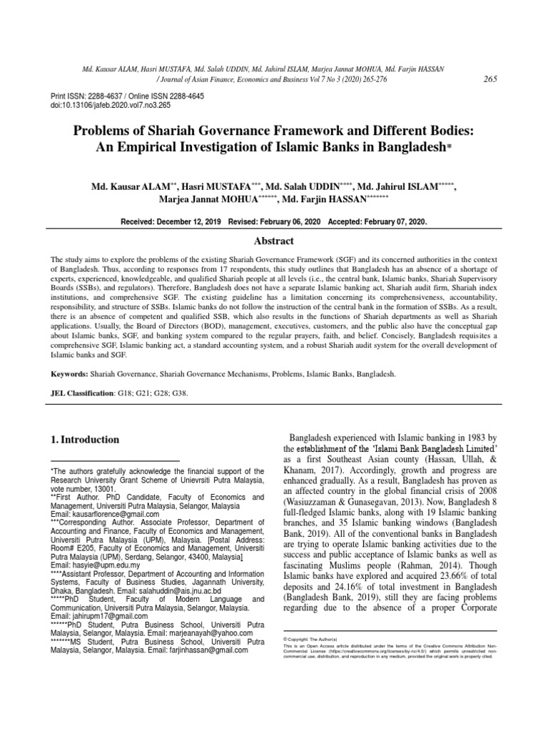 Problems of Shariah Governance Framework PDF | PDF | Islamic Banking ...
