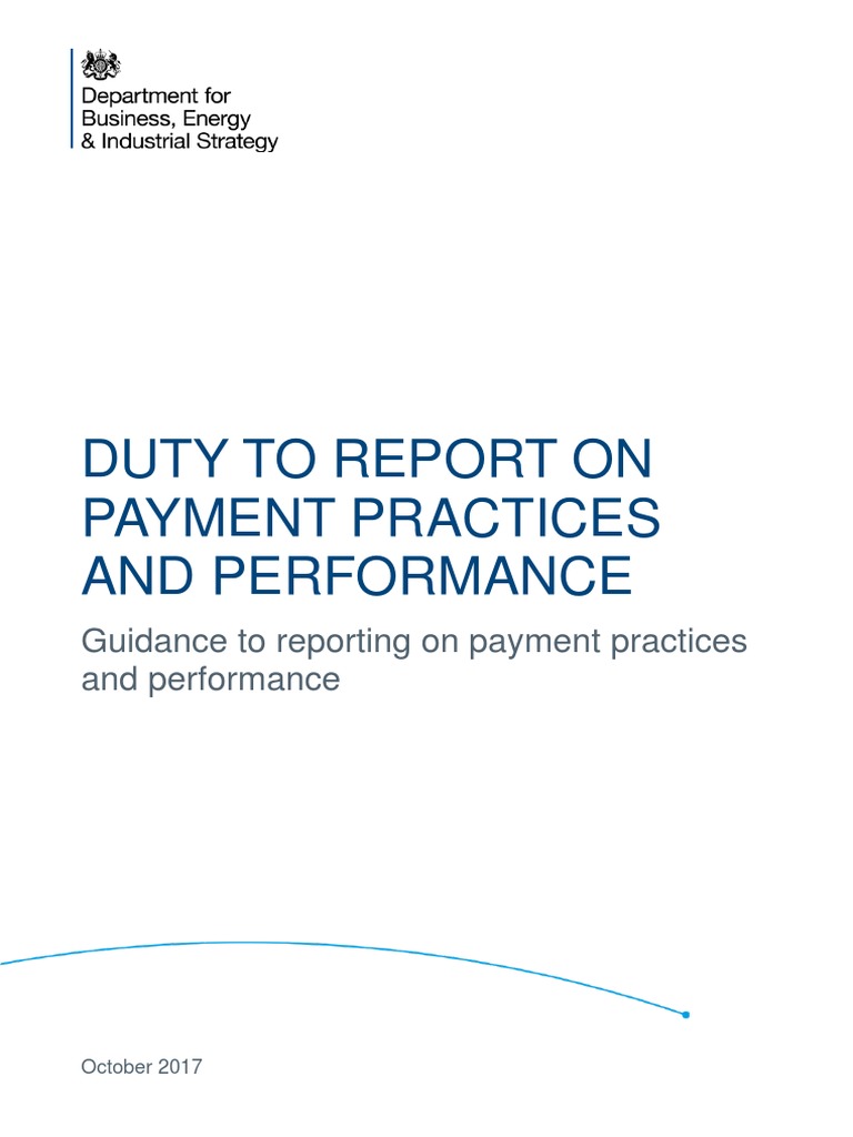 Guidance To Reporting On Payment Practices and Performance | PDF ...