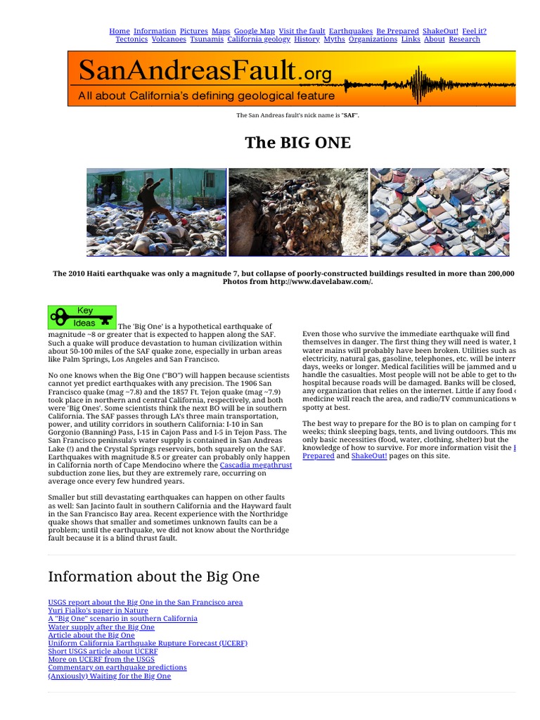 Preparing for the Big One: Understanding the Threat of a Major ...