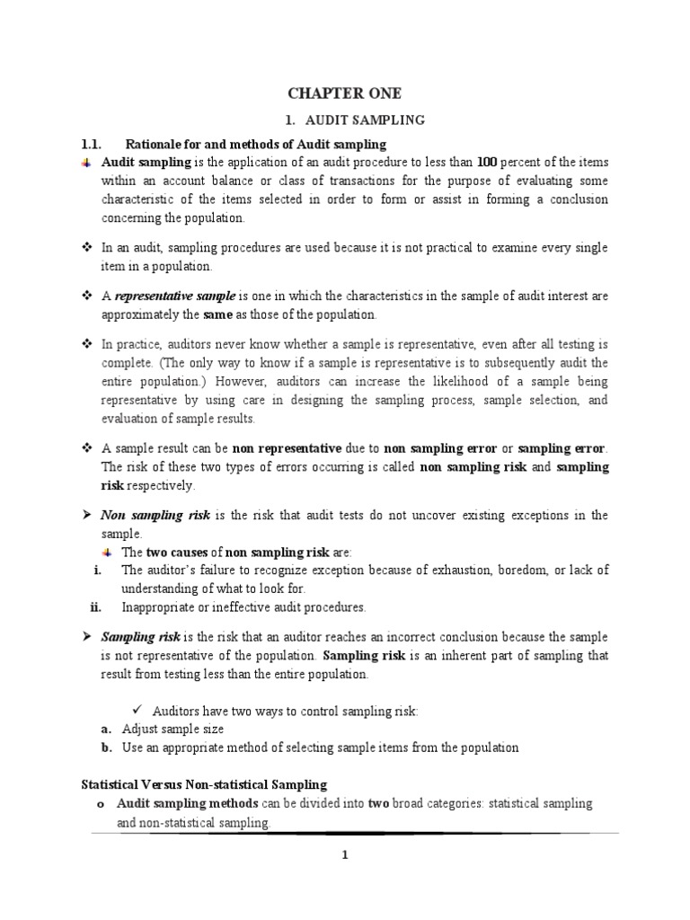Chapter One: 1. Audit Sampling | PDF | Sampling (Statistics) | Randomness