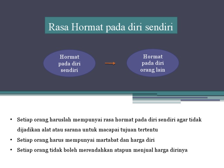 Rasa Hormat Pada Diri Sendiri | PDF