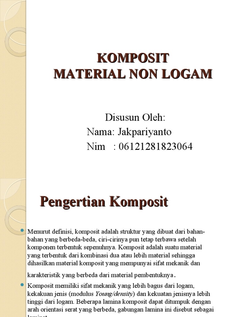 Definisi dan Jenis Material Komposit | PDF