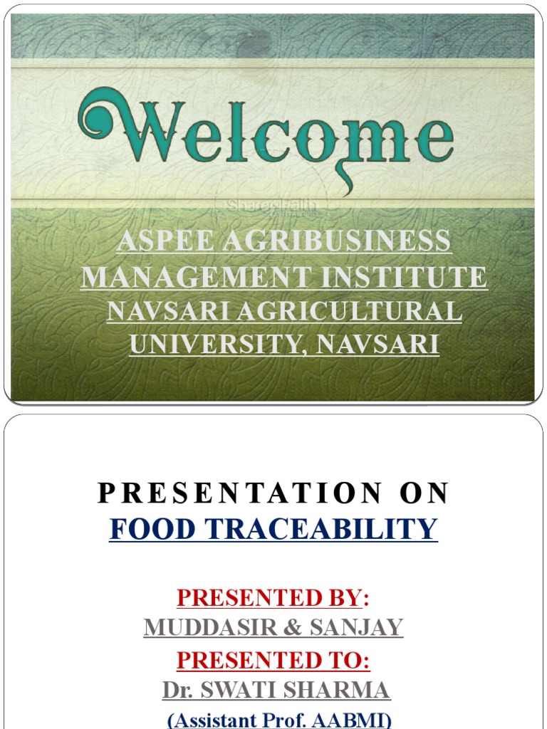 Food Traceability PPT 01 | PDF | Supply Chain | Foods