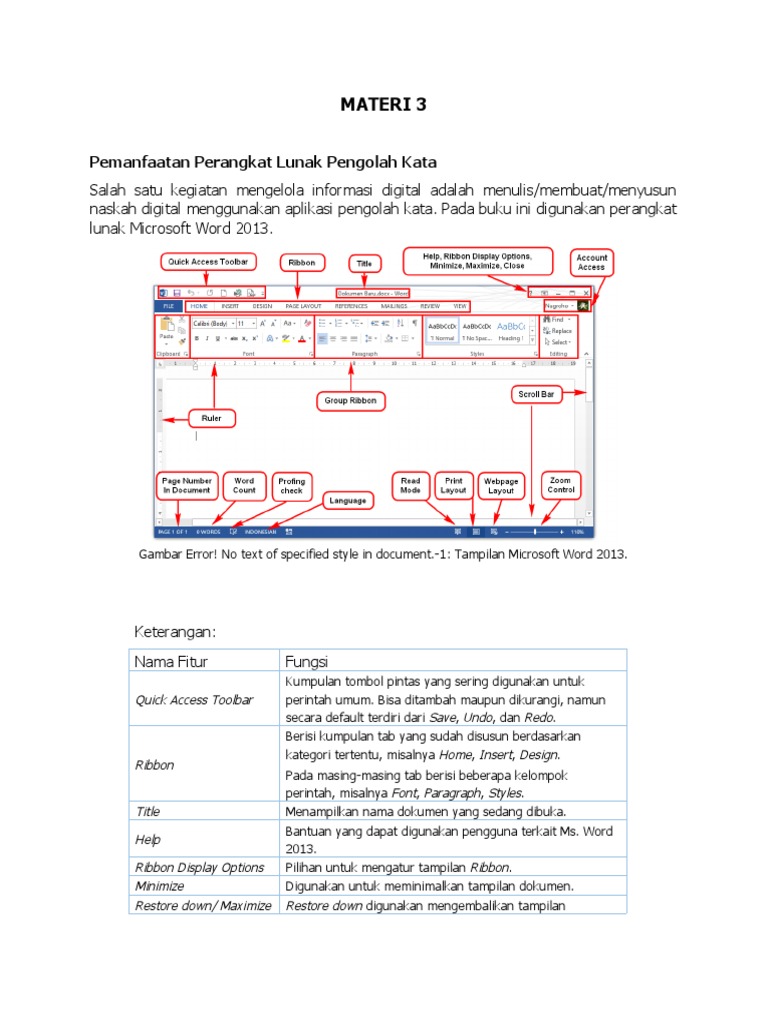 Materi 3. Memformat Dokumen Pengolah Kata (Ms. Word) | PDF