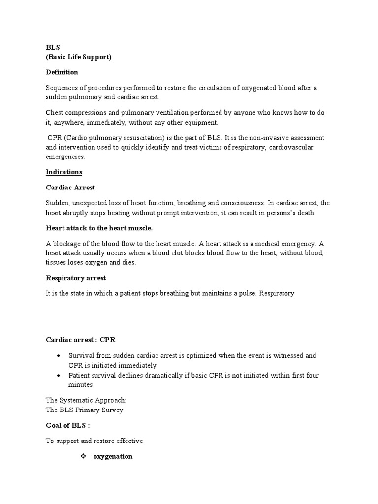 The Comprehensive Guide to Basic Life Support: Procedures, Indications ...