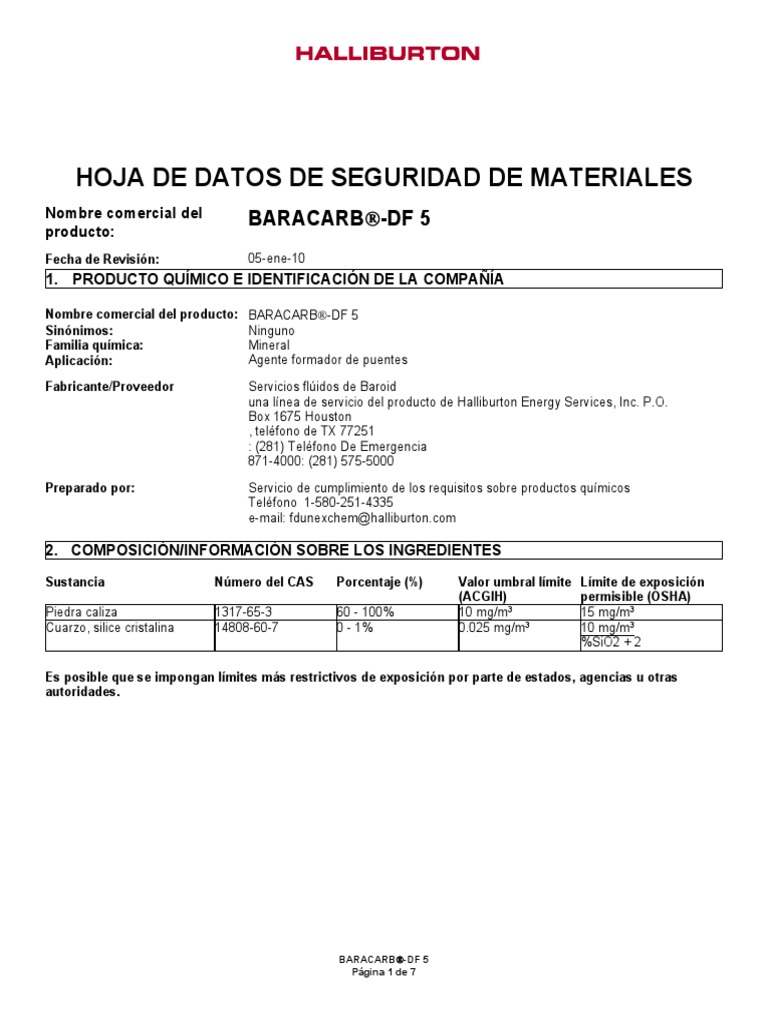 Baracarb 5 | PDF | Química | Productos quimicos