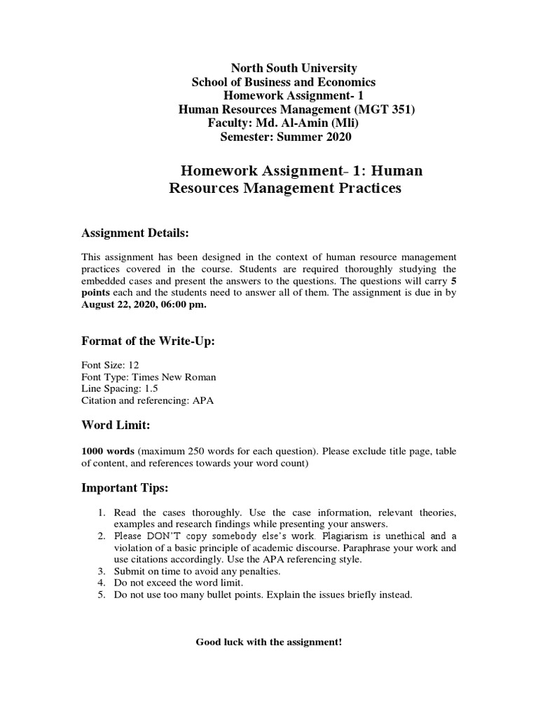 MGT 351 Homework Assignment 1 - Summer 2020 | PDF | Strategic ...