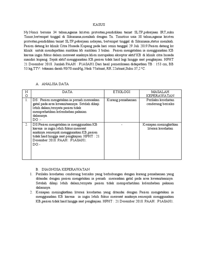 Askep KB 3 Bulan | PDF