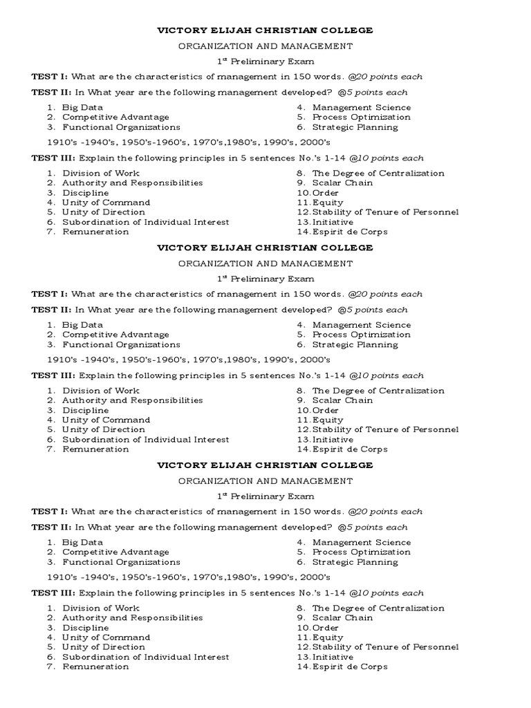 G11 Abm Prelim 2ND Sem MNGT | PDF | Business | Cognition