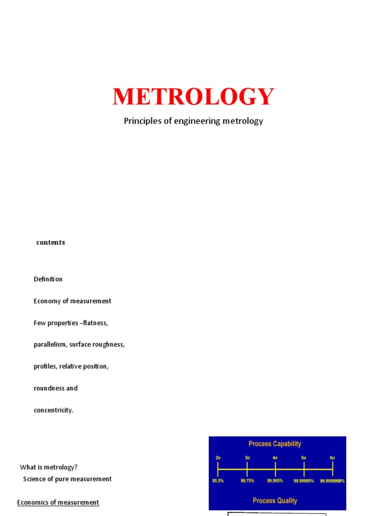 PRINCIPLES OF METROLOGY New | PDF