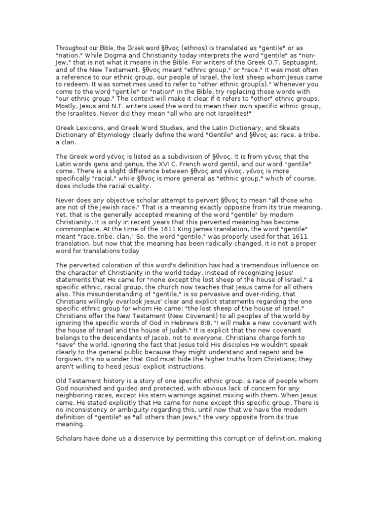 Etymology and Meaning of "Gentile" | PDF | Gentile | New Covenant