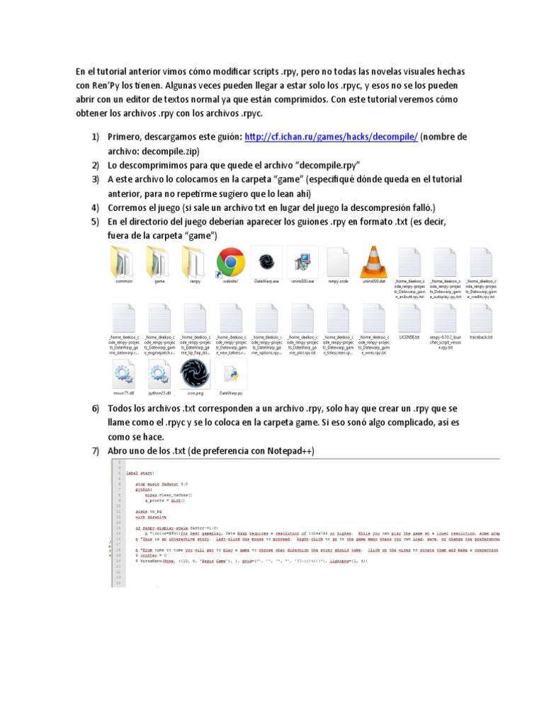 Tutorial Archivos .Rpyc | PDF