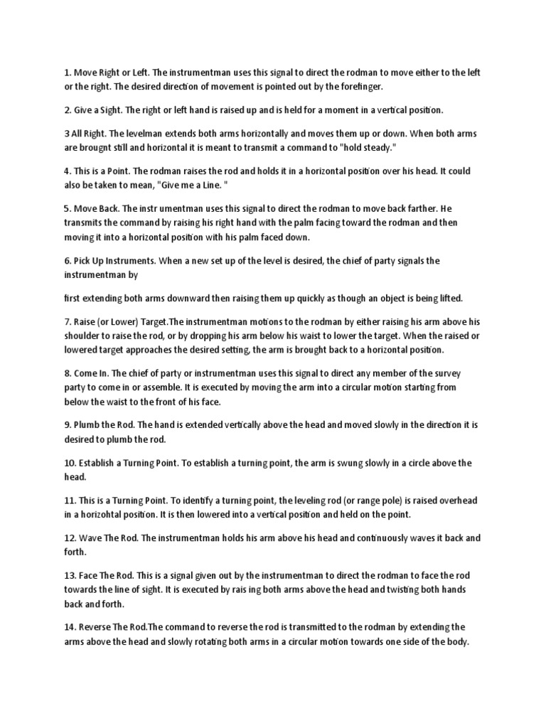 Common Surveying Hand Signals: A Guide to Fifteen Standard Signals Used ...