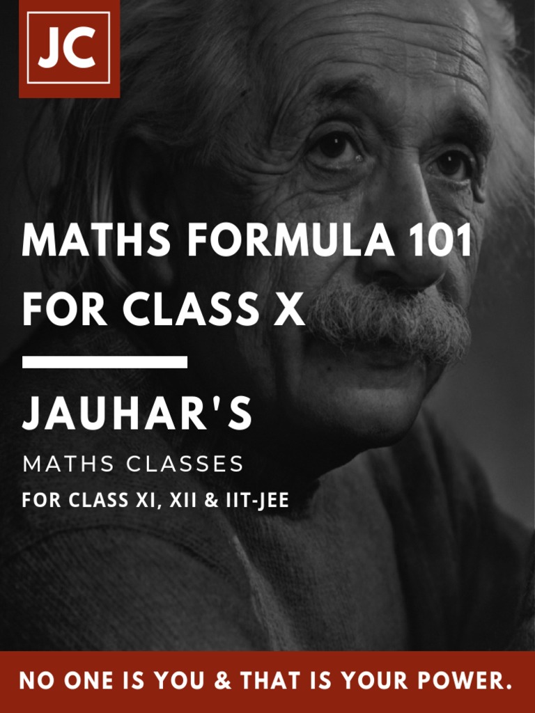 Maths Formula 101 For Class X Jauhar'S | PDF