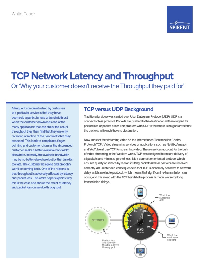 Tcp Network Latency And Throughput Whitepaper Pdf Transmission