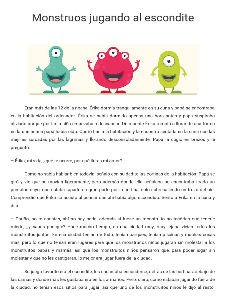 Monstruos Jugando Al Escondite | PDF