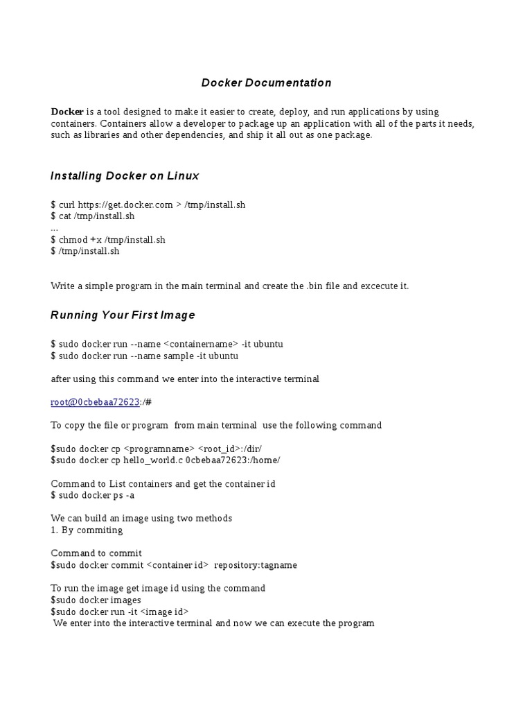 Docker Documentation: Docker Is A Tool Designed To Make It Easier To ...