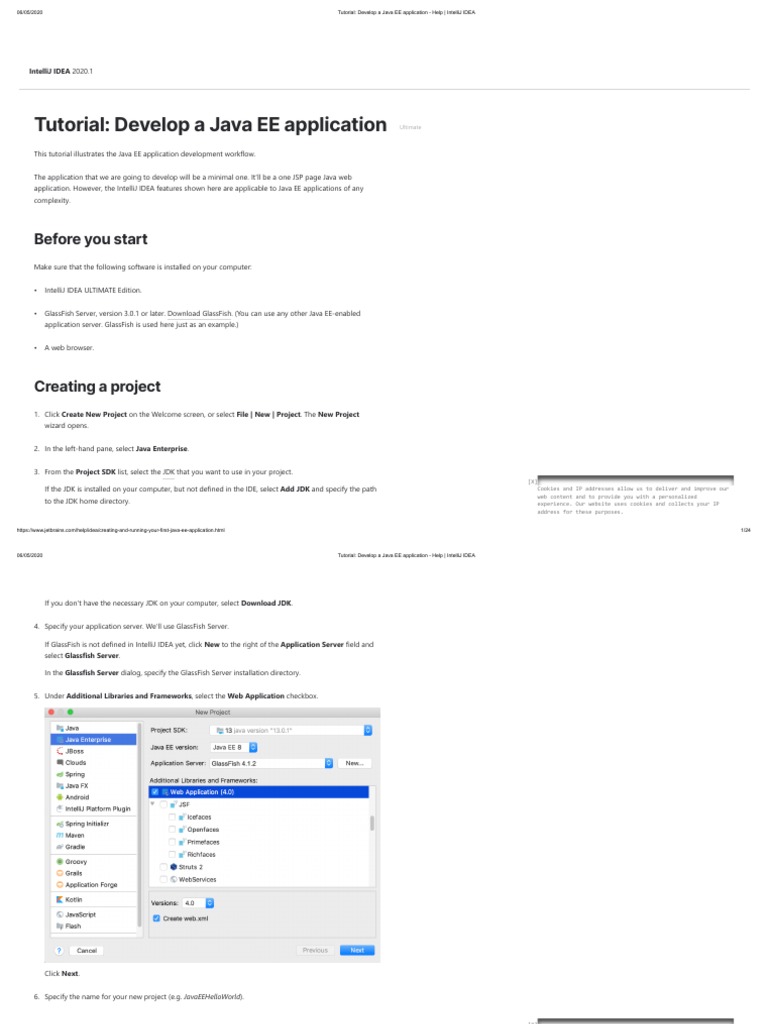 Tutorial Develop A Java Ee Application Help Intellij Idea Pdf Cookie World Wide Web 3526