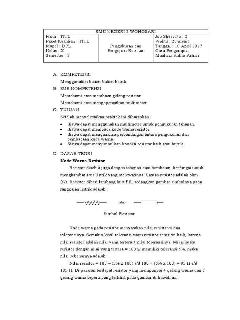 Job Sheet 2 | PDF