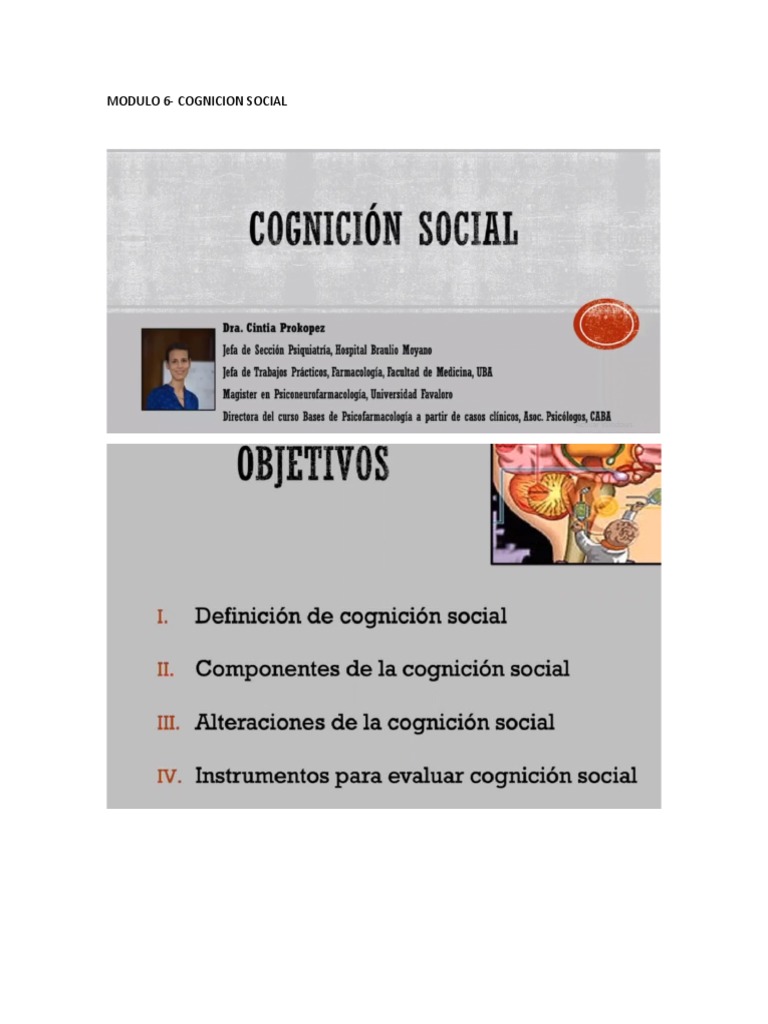 Modulo 6 - Cognicion Social | PDF