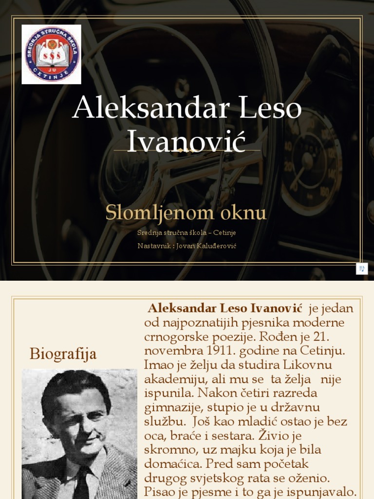 Aleksandar Leso Ivanović Dopunjena Prezentacija | PDF