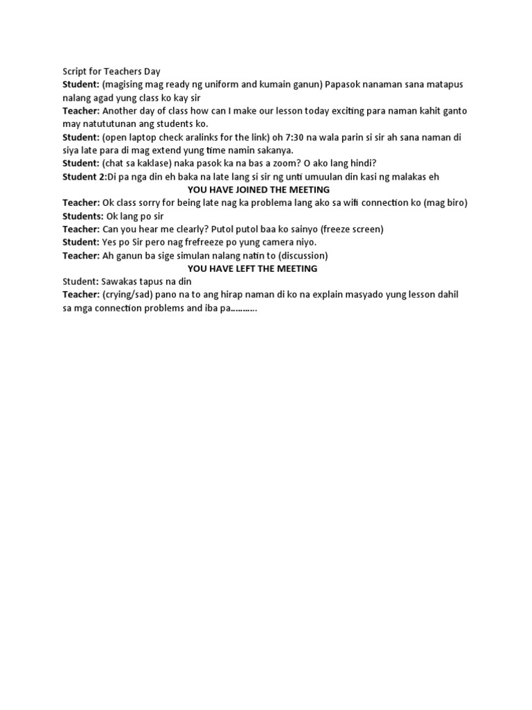 Script For Teachers Day | PDF