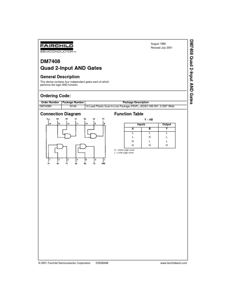 7408 Datasheet | PDF