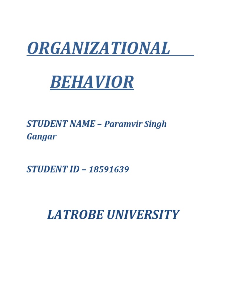Organizational Behavior | PDF | Organizational Behavior | Employment