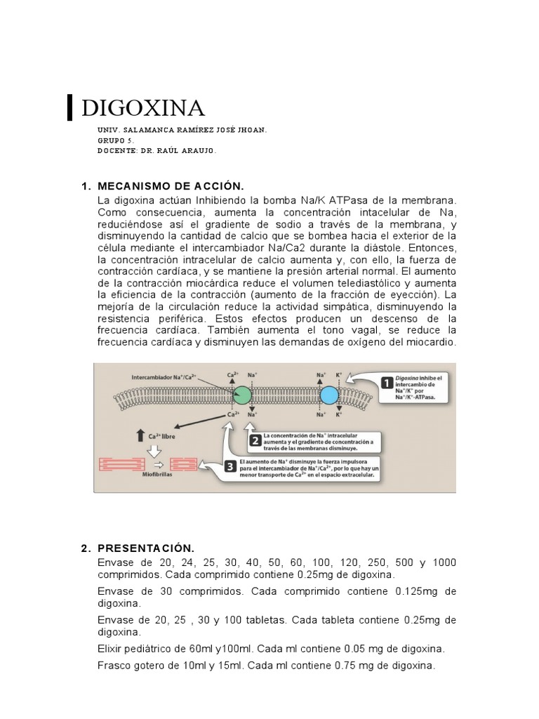 Digoxina | PDF | Insuficiencia cardíaca | Hipertensión