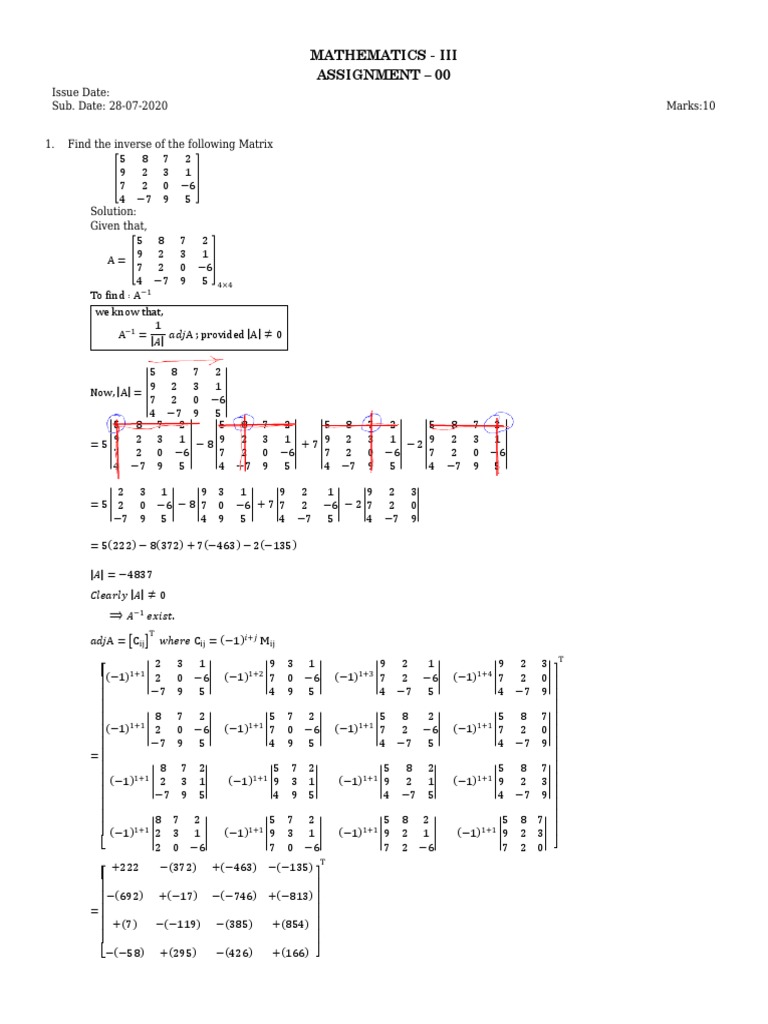 Determinant of A Matrix | Download Free PDF | Mathematics Of Computing | Mathematical Objects