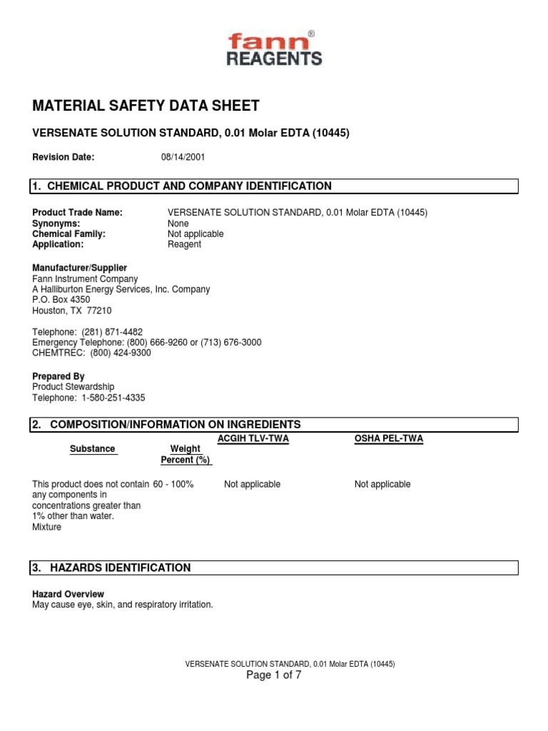 Versenate Hardness Indicator Solution | PDF | Hazardous Waste | Toxicity
