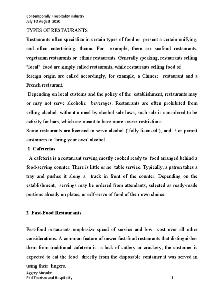 Restaurant Operations | PDF | Restaurants | Gastronomy