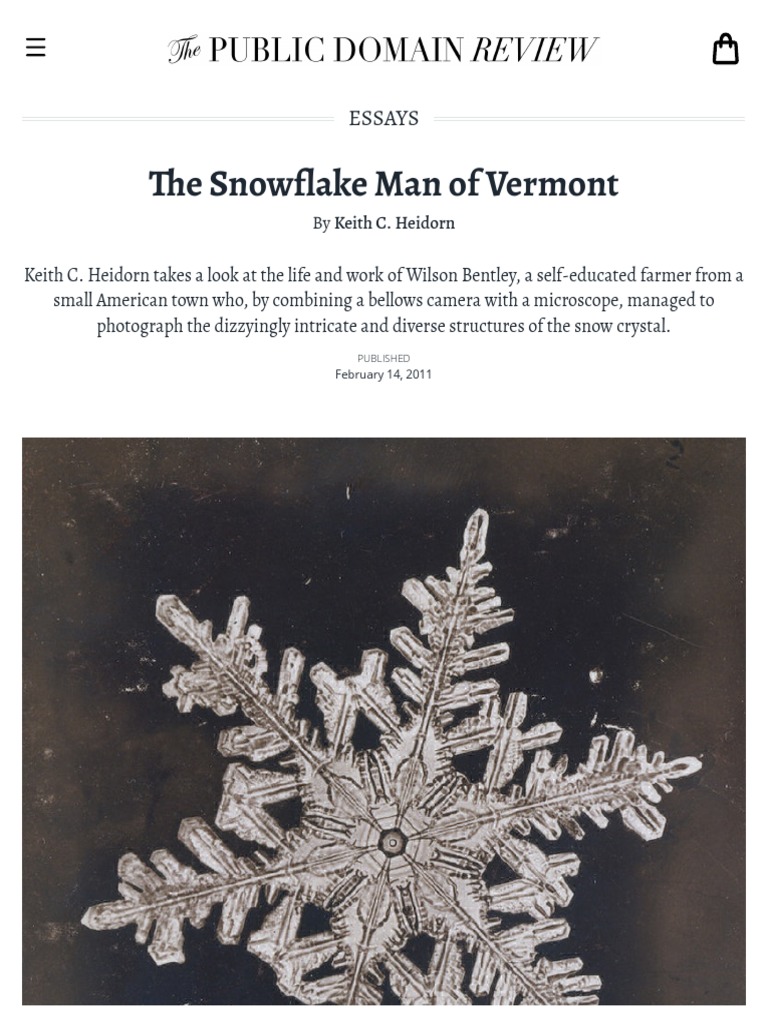 The Snowflake Man of Vermont - The Public Domain Review | PDF ...