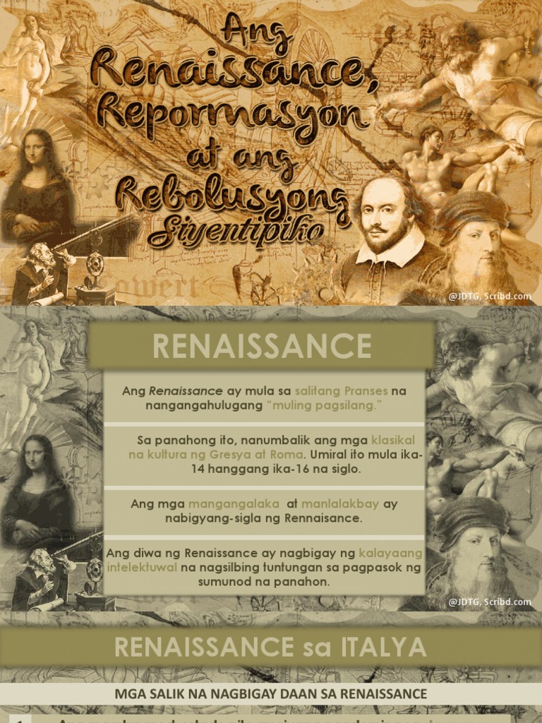 Ang Renaissance, Repormasyon at Ang Rebolusyong Siyentipiko | PDF