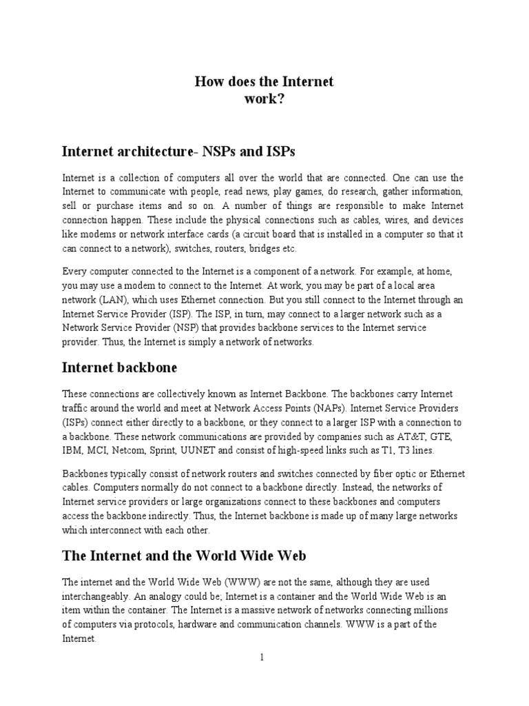 How Does The Internet Work | PDF | World Wide Web | Internet & Web