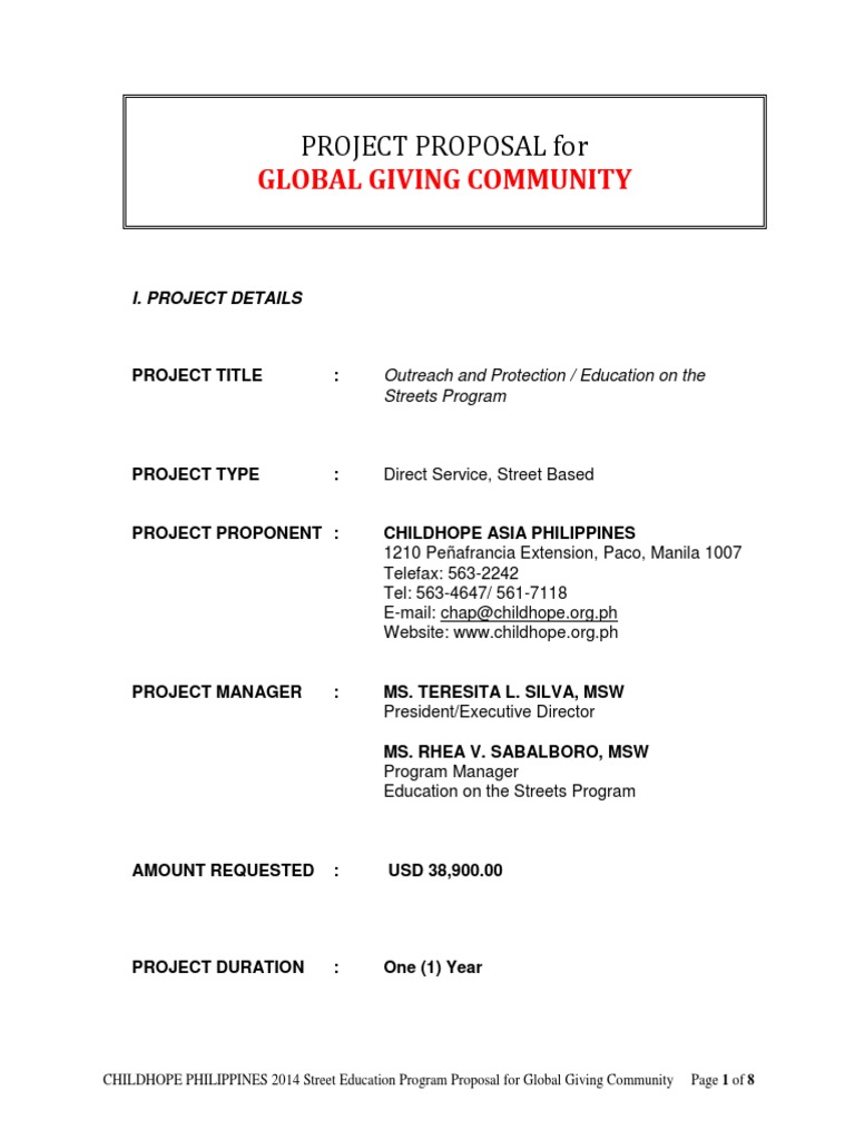 NGO Project Proposal Sample Template PDF | PDF | Children's Rights ...