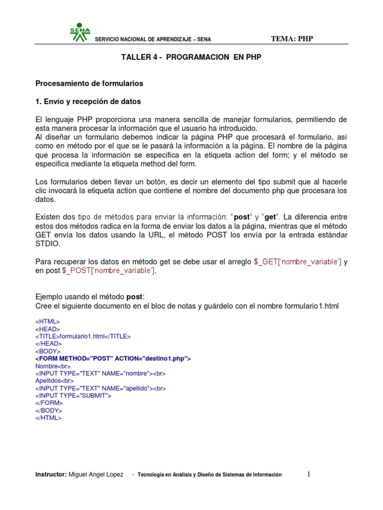 Procesamiento de Formularios en PHP | PDF | Php | Tecnologías de la información