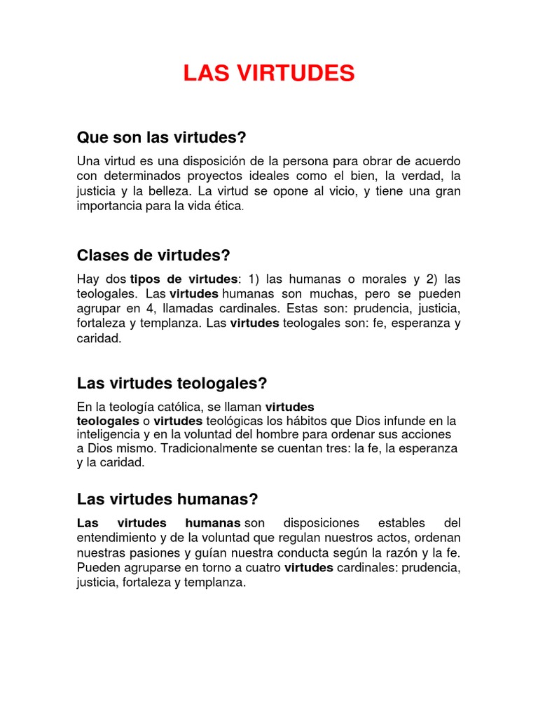 Las Virtudes Religion | PDF
