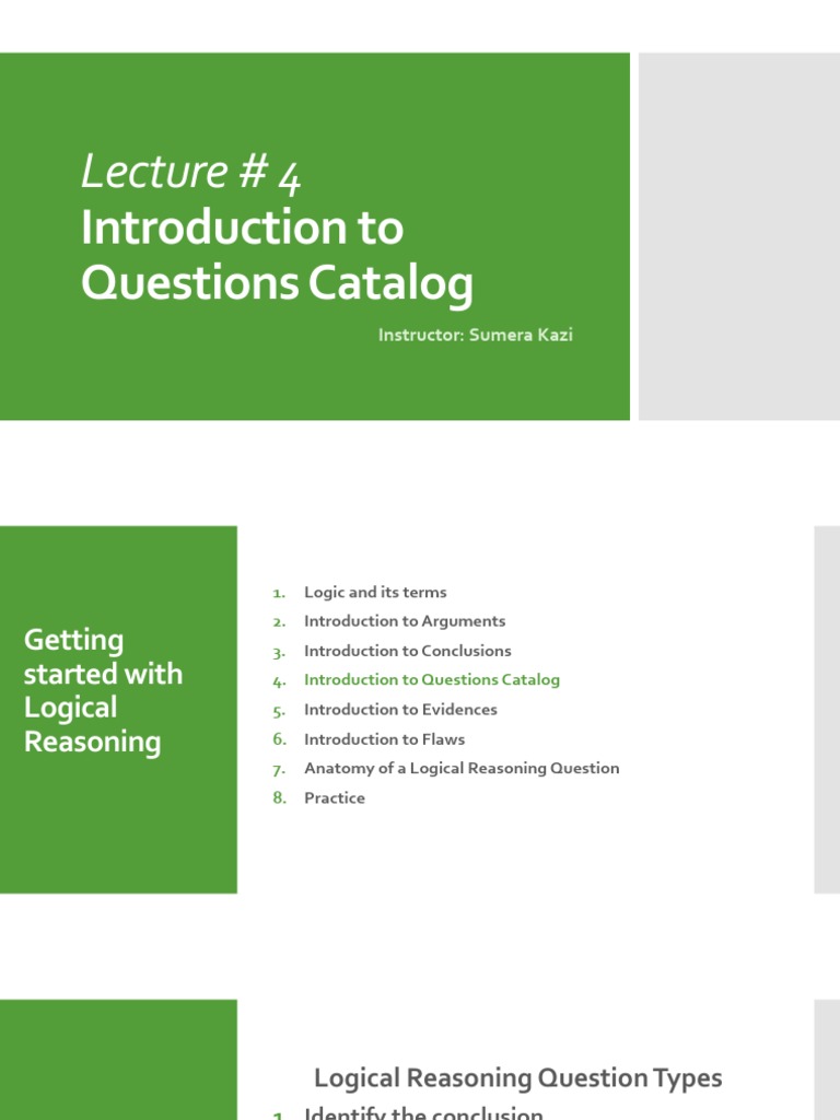 Lecture 4 Introduction To Questions Download Free Pdf Logical Consequence Argument