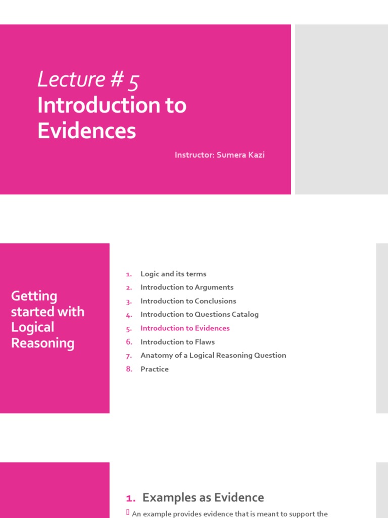 Types of Evidence in Logical Reasoning | PDF | Reason | Reasoning