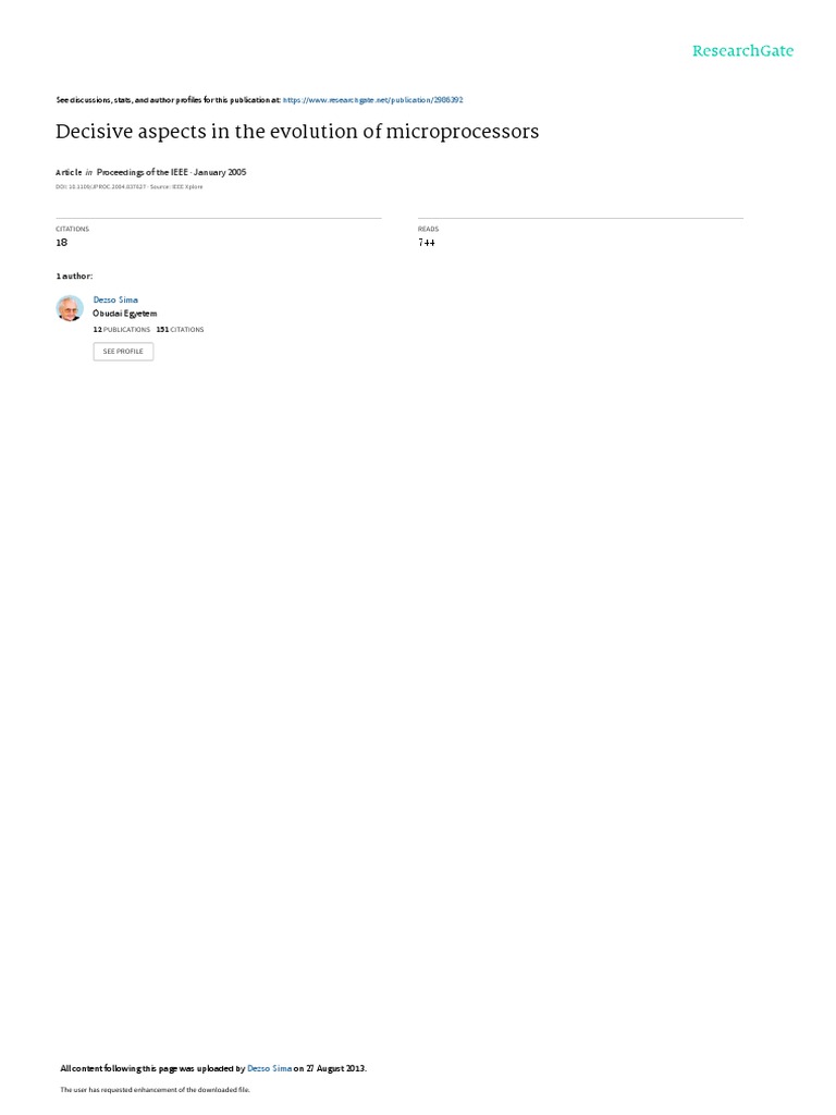 Evolution of Microprocessors | PDF | Central Processing Unit | Cpu Cache