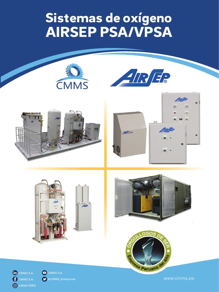 Sistemas de Oxígeno AirSep PSA/VPSA | PDF | Oxígeno | Adsorción